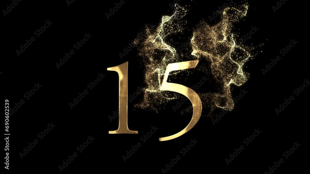 Golden number 15 from particles, numbering, fifteen, golden numbers ...