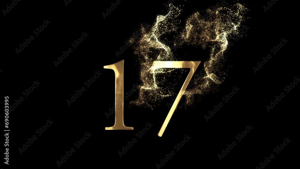 Golden number 17 from particles, numbering, seventeen, golden numbers ...