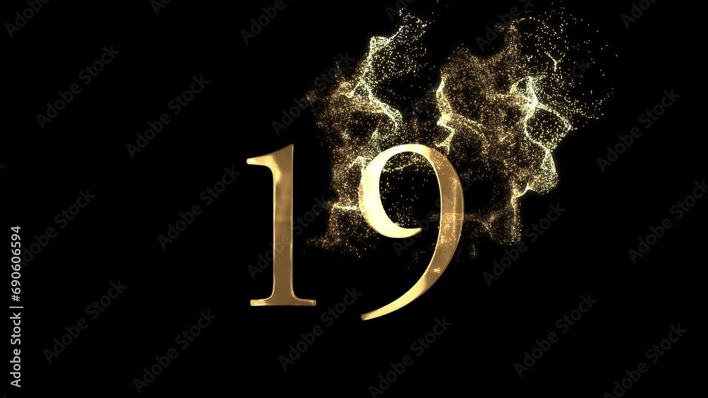 Golden number 19 from particles, numbering, nineteen, golden numbers ...