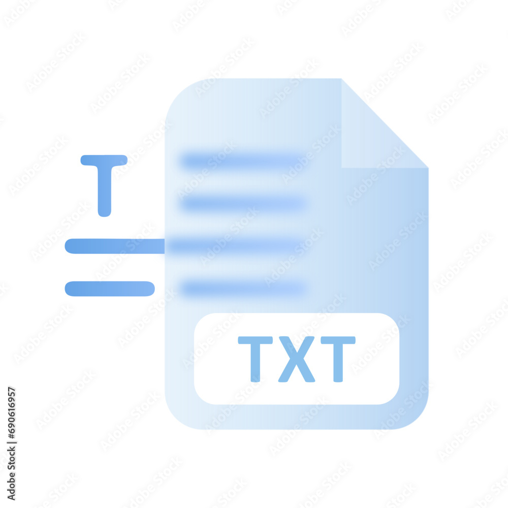 TXT File Formats Glassmorphism UI Icon Sign and Symbol Design ...