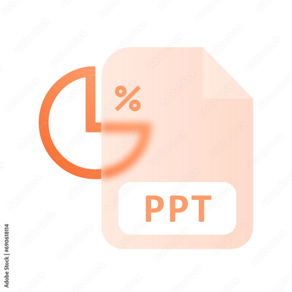 PPT Powerpoint File Formats Glassmorphism UI Icon Sign and Symbol ...