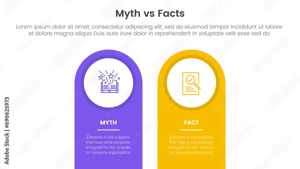 fact vs myth comparison or versus concept for infographic template ...