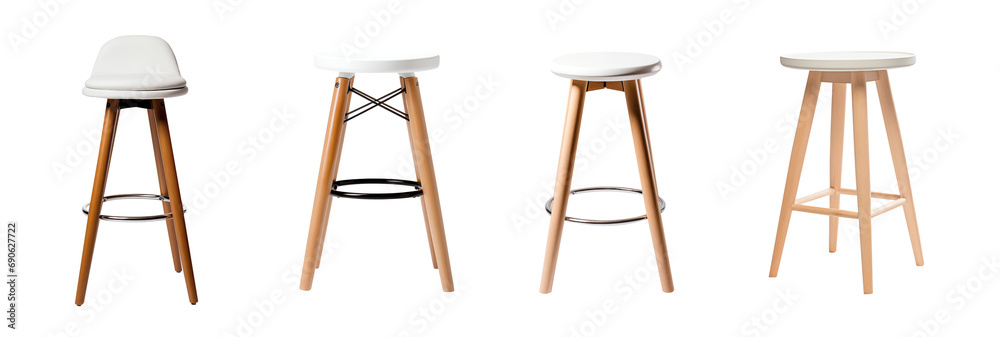 Stool set - White Stool - White chair - Isolated Transparent PNG Stock ...