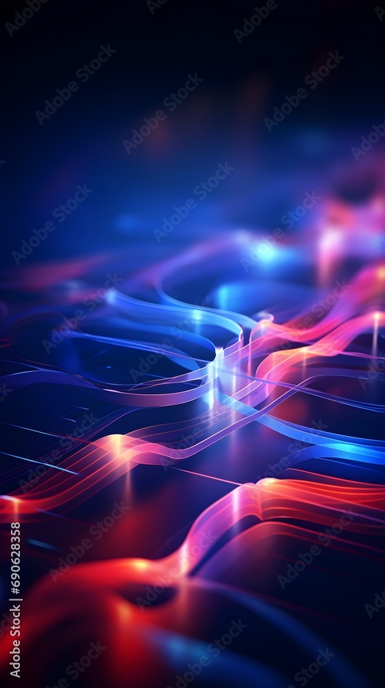 a blue and red abstract background with lines. Featuring abstract lines ...