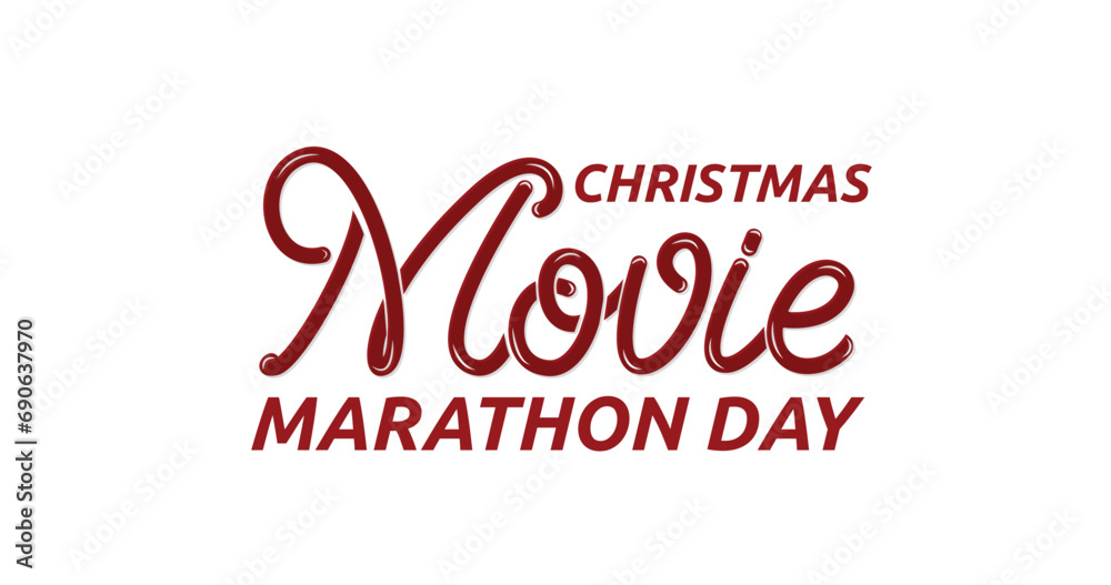 Christmas movie marathon day Handwritten text calligraphy vector ...