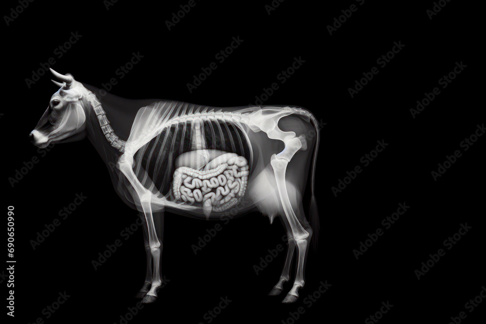 x-ray of a cow, no text. ai generative Stock Illustration | Adobe Stock