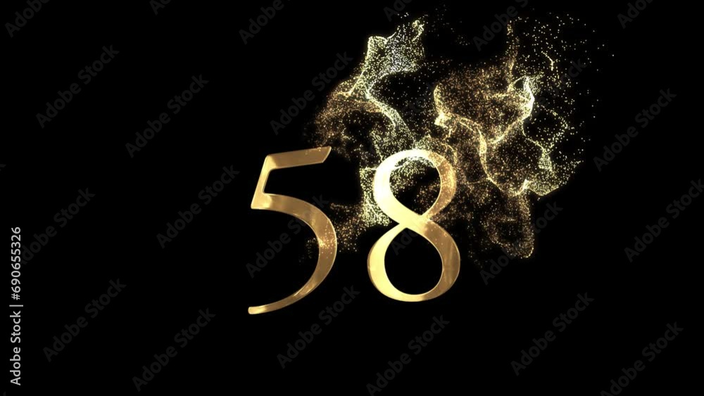 Golden number 58 from particles, numbering, fifty eight, golden numbers ...