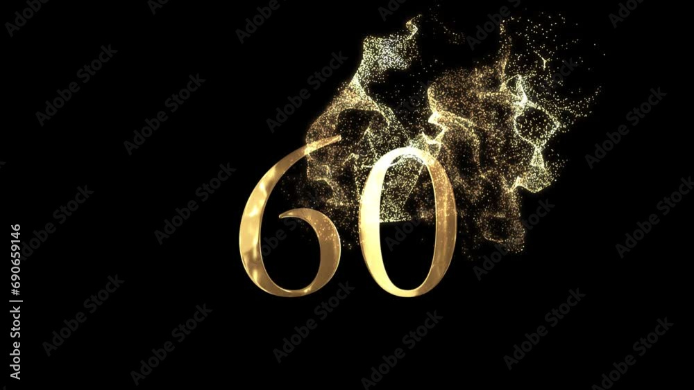Golden number 60 from particles, numbering, sixty, golden numbers ...