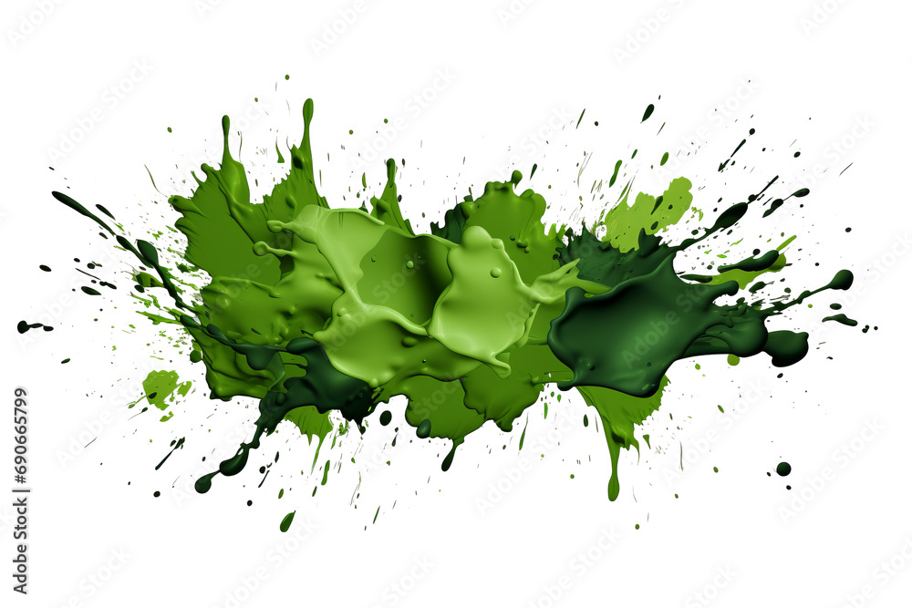 Green paint splatter, splash, drips, simple minimal, flat vector ...