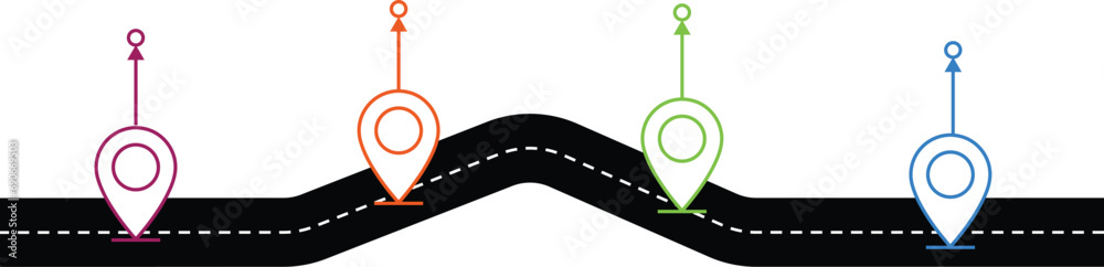 Infographic template for business. Roadmap chart diagram. Can be used ...