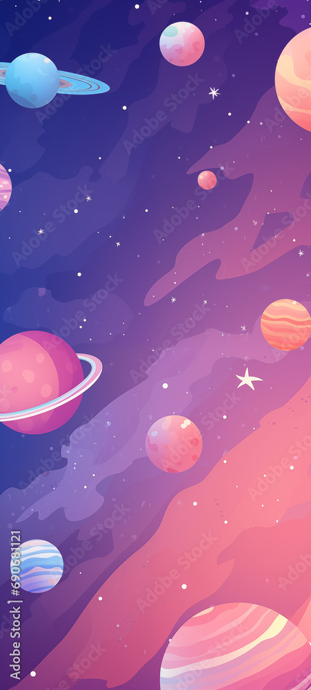 Design a cosmic-inspired wallpaper using minimal elements ...