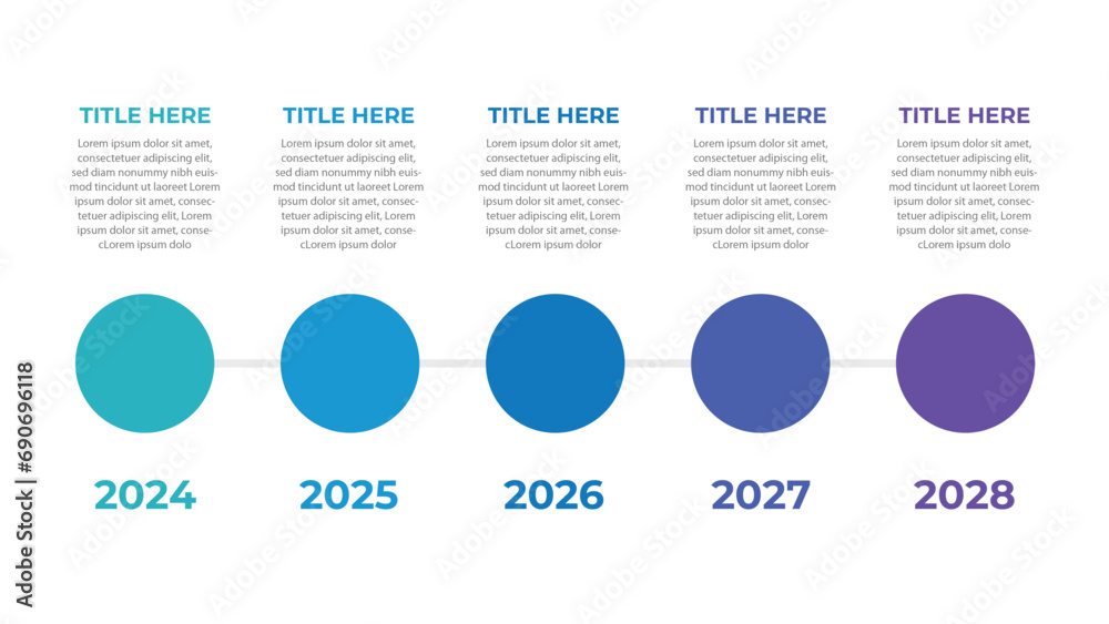 Timeline Business infographic design background template. 5 step ...