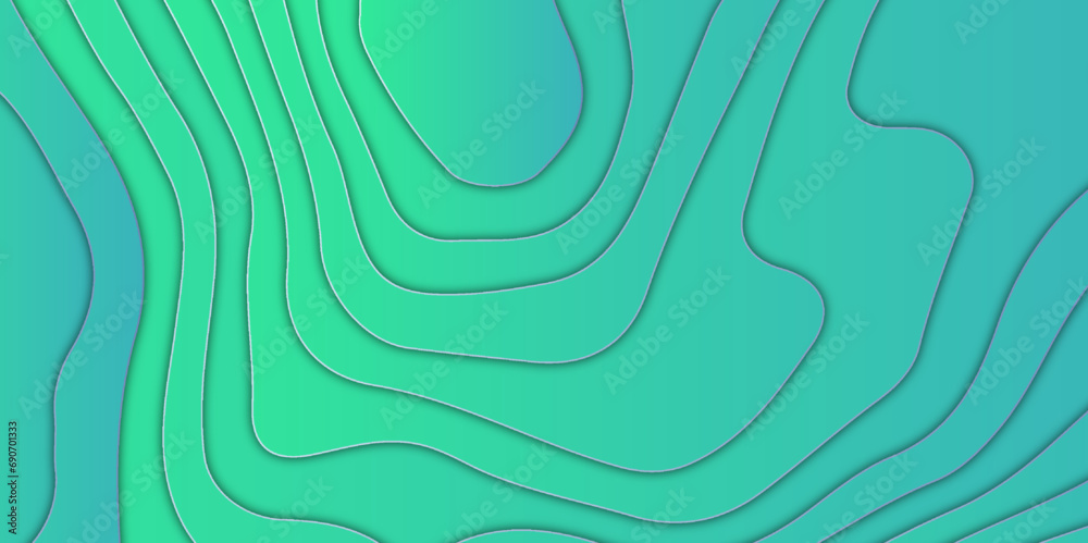 Vecteur Stock Abstract modern LUXUARY Green Topographic paper cut ...