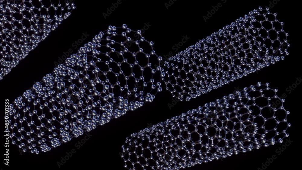 Vidéo Stock A 3D animation of a spinning carbon nanotube shows the ...