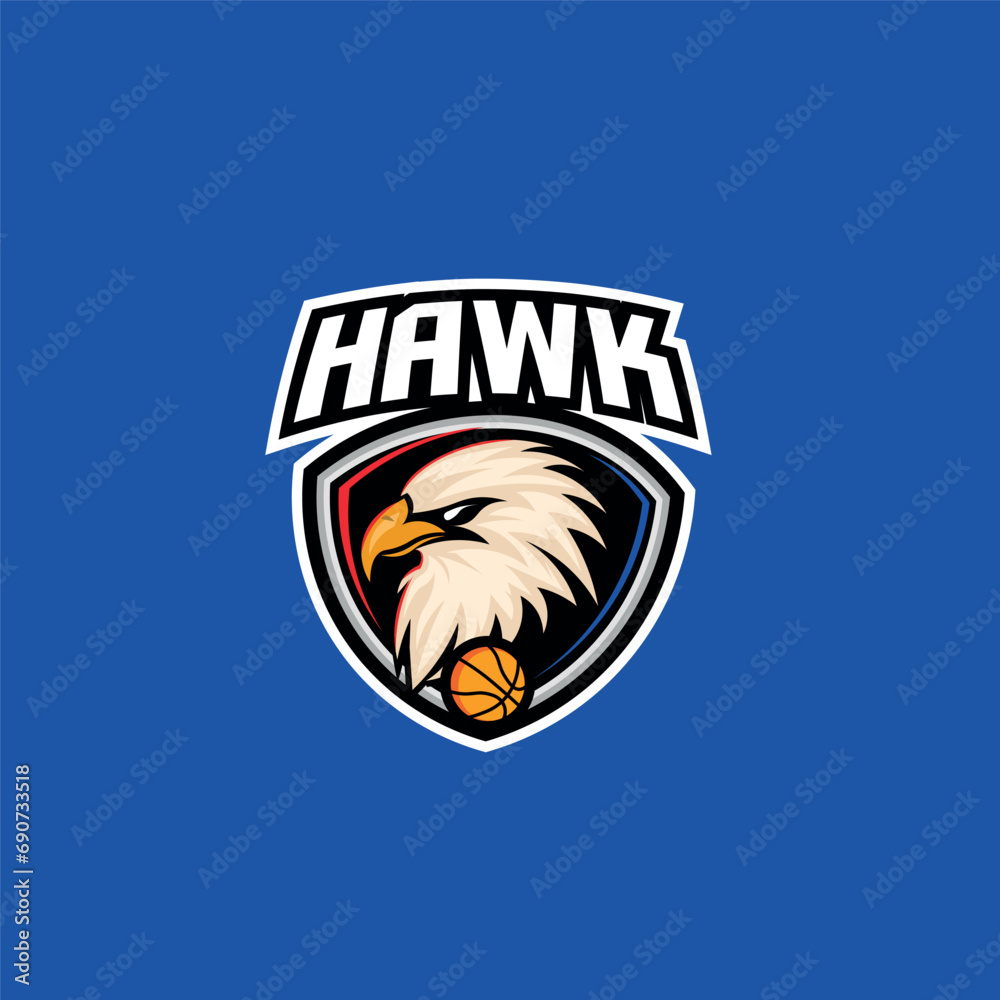 Hawk Mascot logo Design perfect for design basketball, football, sport ...