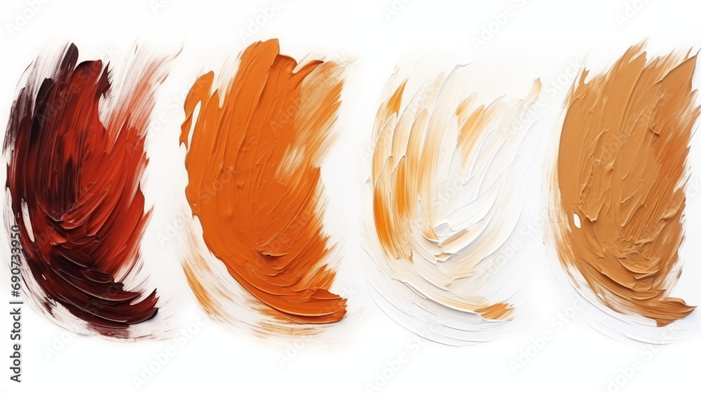 Brush Strokes of Paint on a White Background, Spanning Shades from ...