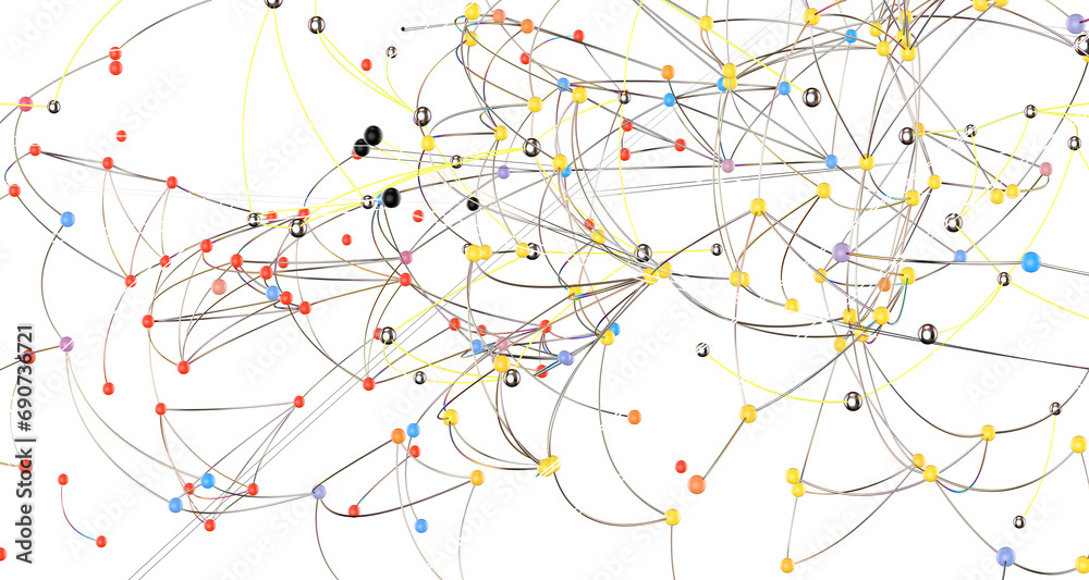 The structure of the network connection of points and lines. Data ...