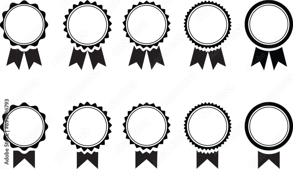 black ribbon and banner collection set of premium quality and guarantee ...