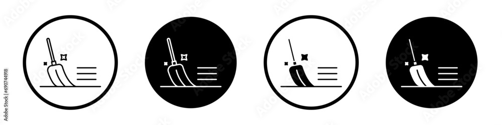 Sweeping icon set. clean dust vector symbol. broom cleaning sign ...
