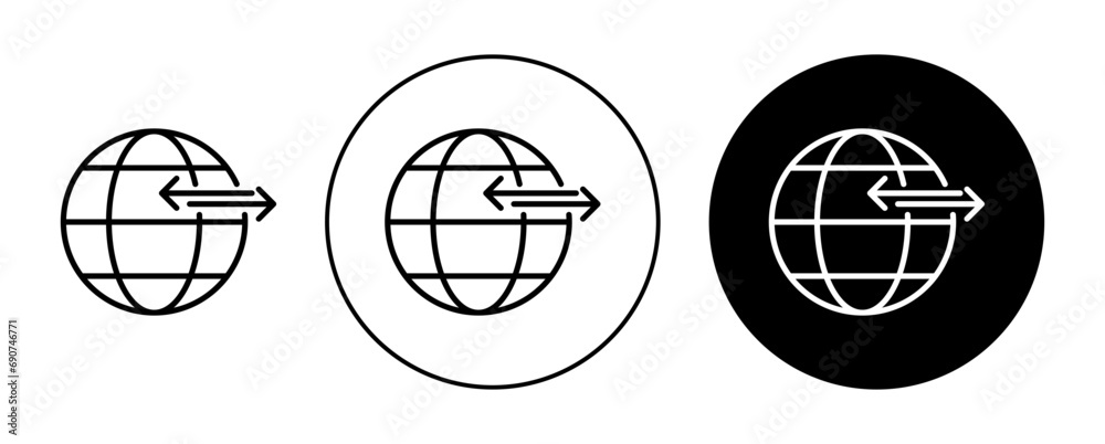 Import export line icon set. Global trade vector symbol in suitable for ...