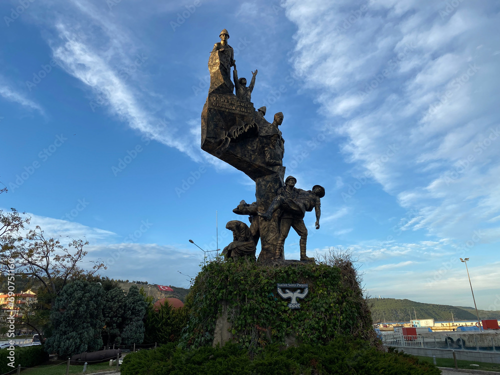 Eceabat, Canakkale, Turkey, Nov. 12, 2023;Monument to the soldiers of ...