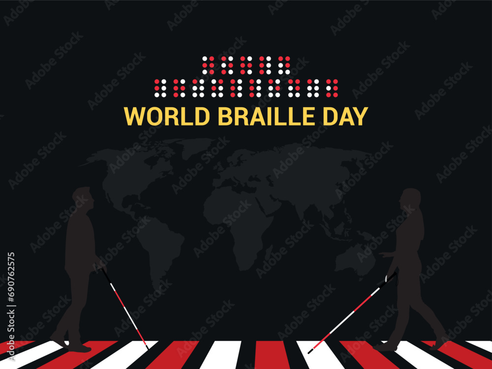 Banner poster social media design for World Braille Day on the 4th of ...