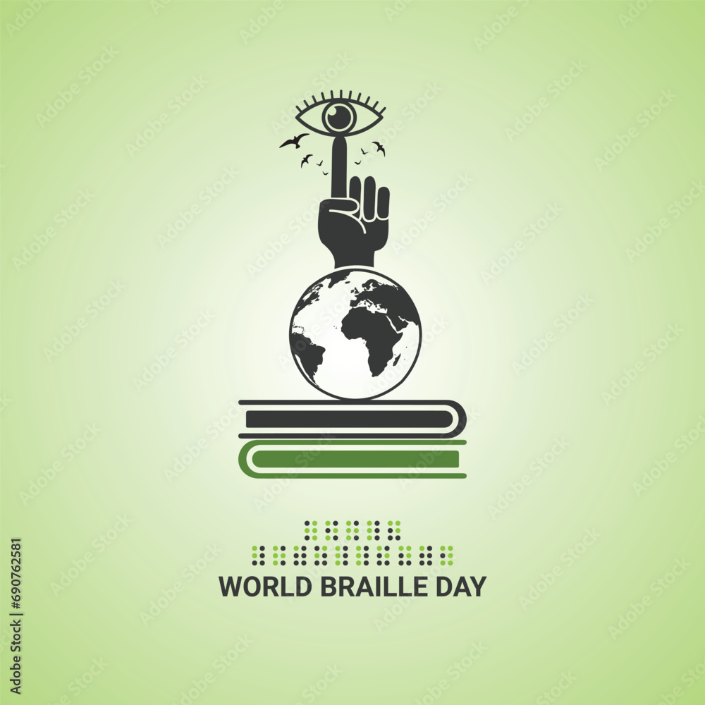 Banner poster social media design for World Braille Day on the 4th of ...