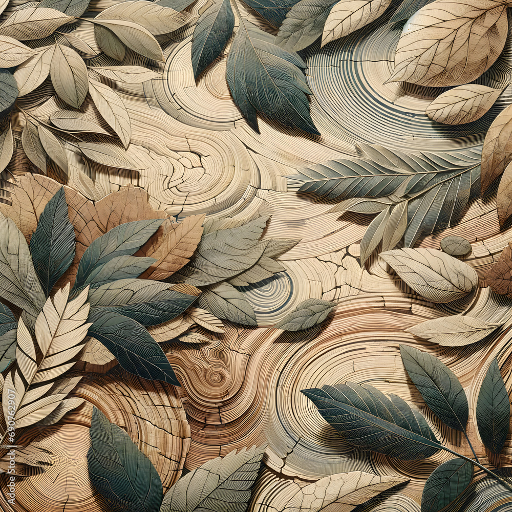 Nature-inspired texture mimicking natural elements like leaves, wood ...