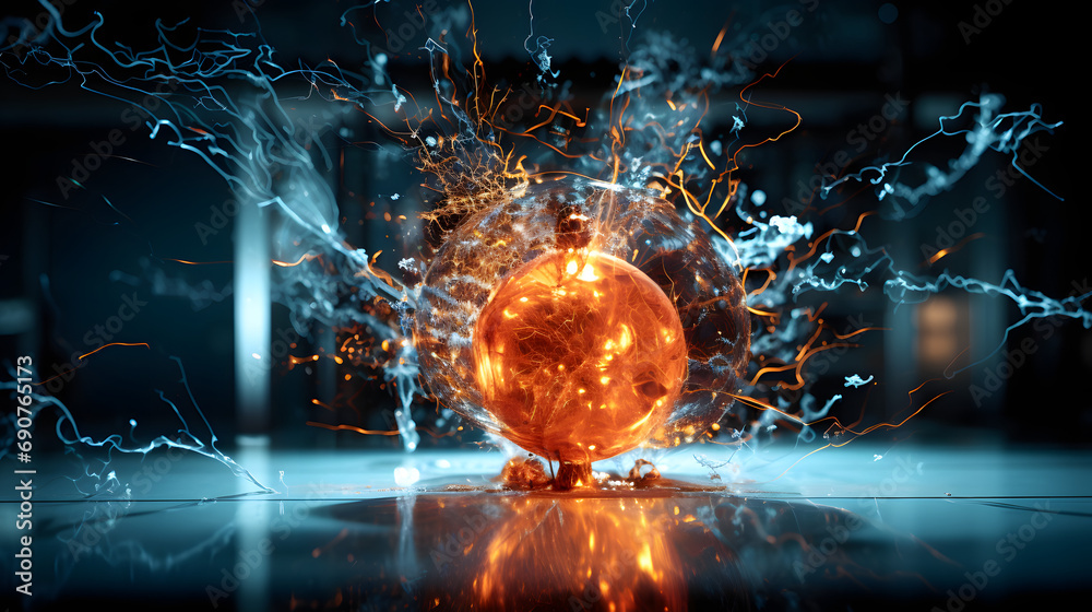 High-speed photography capturing electronic sparks, technology ...