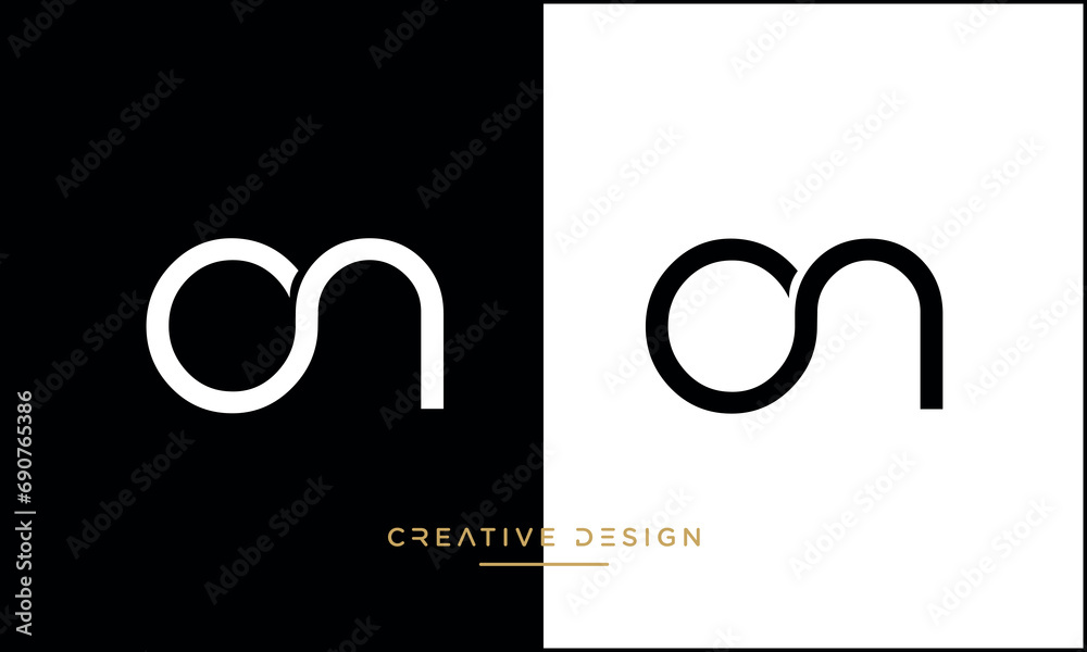 Alphabet letters icon logo ON or NO monogram Stock Vector | Adobe Stock