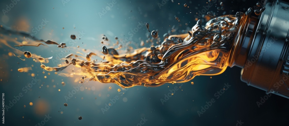 Use a hydraulic oil spill leakage powder. Copyspace image. Header for ...