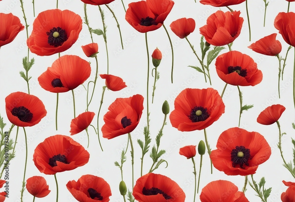 Poppy flowers isolated on transparent background Red poppy flower ...