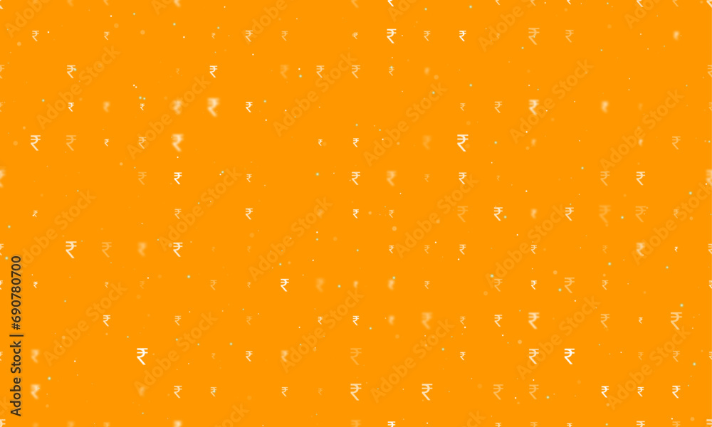 Seamless background pattern of evenly spaced white indian rupee symbols ...