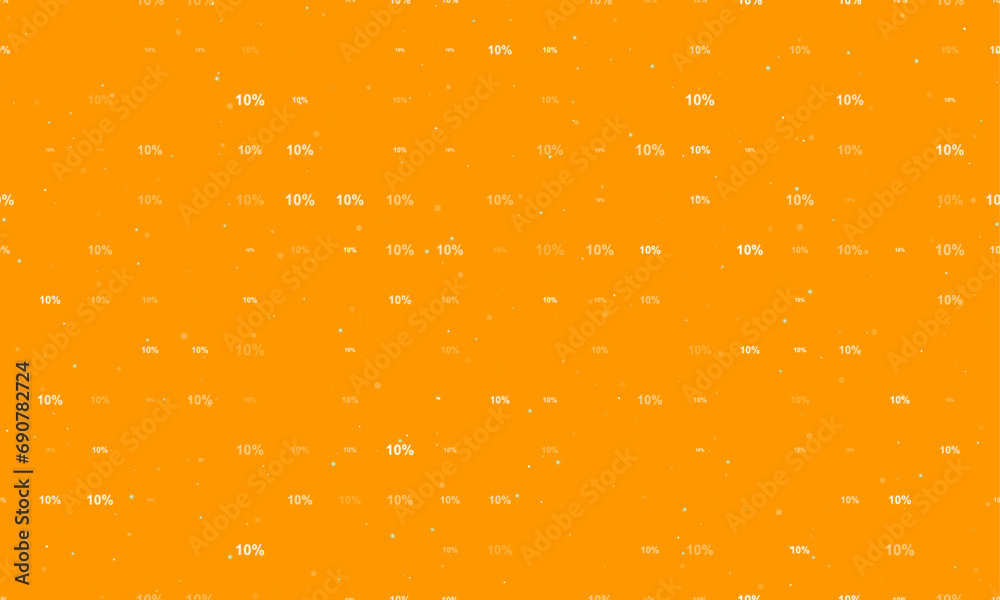 Seamless background pattern of evenly spaced white 10 percent symbols ...