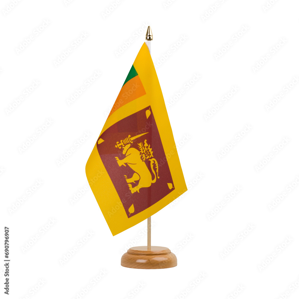 Sri Lanka Flag, small wooden sri lankan table flag, isolated, alpha ...