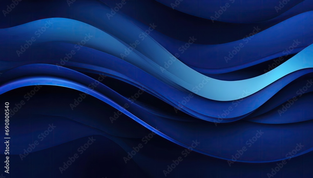 Dark blue abstract wavy background, modern poster Stock Illustration ...