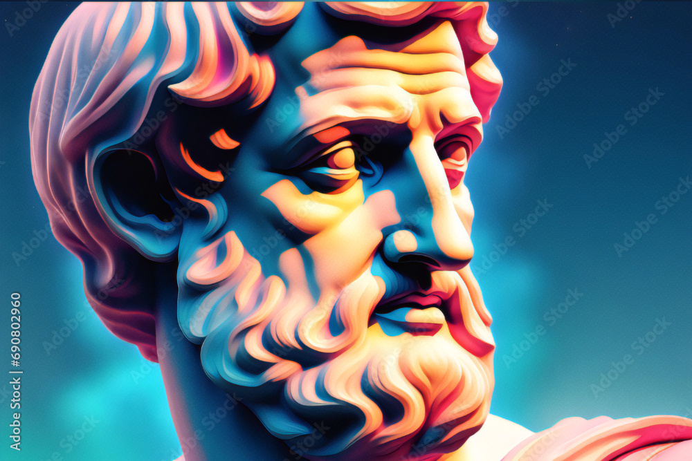 Bust of Aristotle, philosopher of Ancient Greece. The Greek philosopher ...