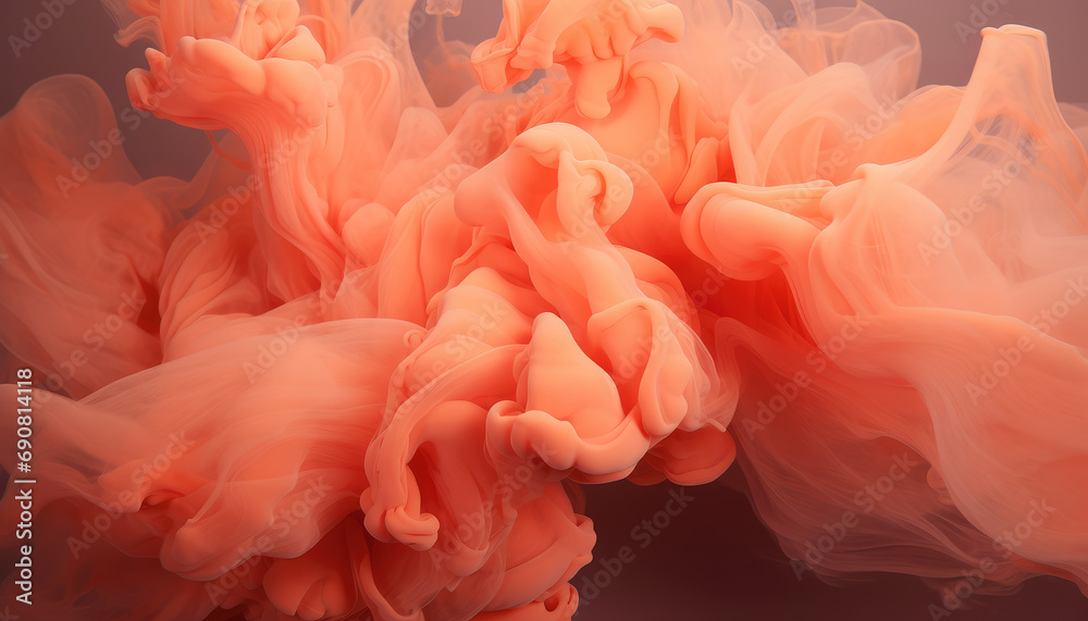 peachy pastel colored liquid like smoke in motion flow , peach fuzz ...