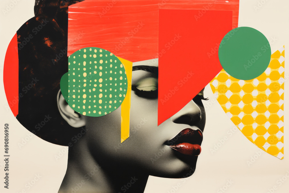 Black history month abstract portrait of a beautiful black woman ...