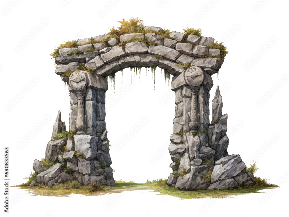 druid stone gate isolated on transparent background Stock Illustration ...