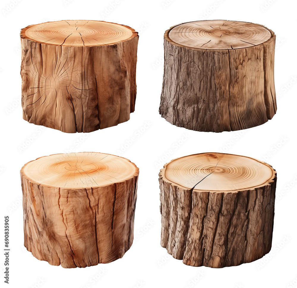 Stump Log Set Isolated on Transparent Background Stock Photo | Adobe Stock