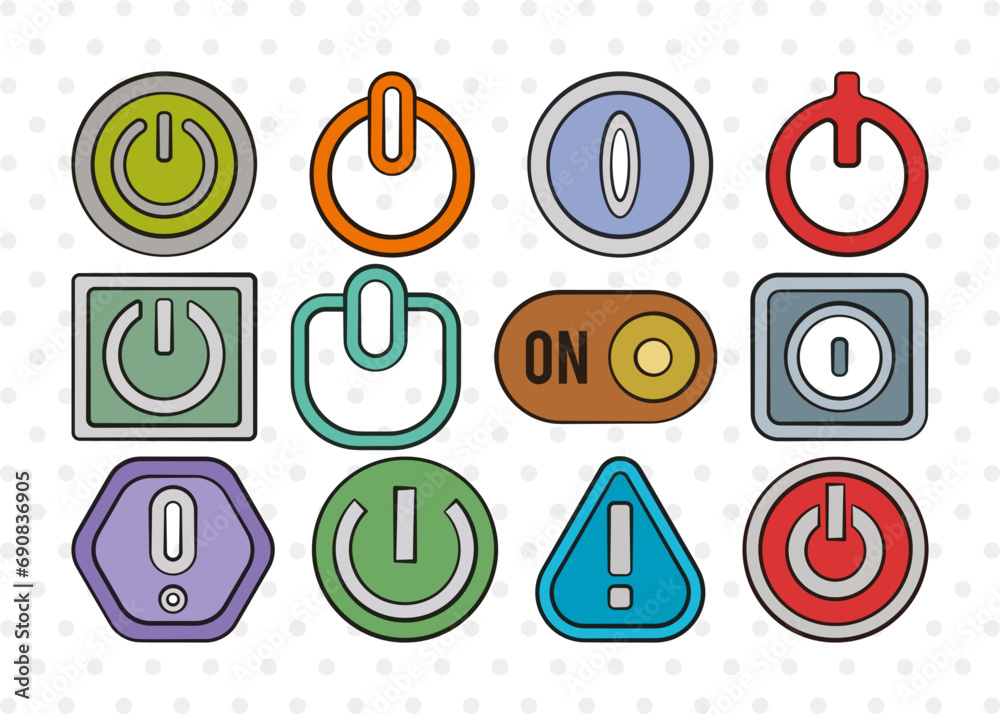 Power Button Clipart, Power Button Svg, On-Off Button Svg, Power Symbol ...