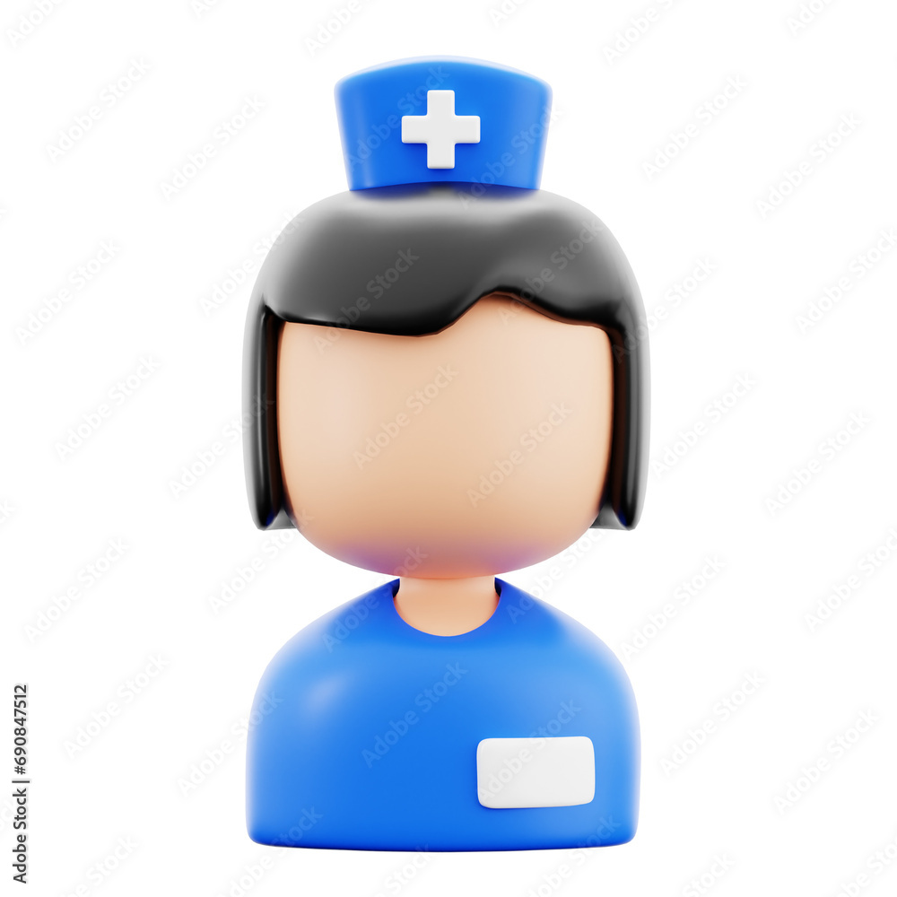 female nurse woman with hospital clinic uniform and name tag male ...
