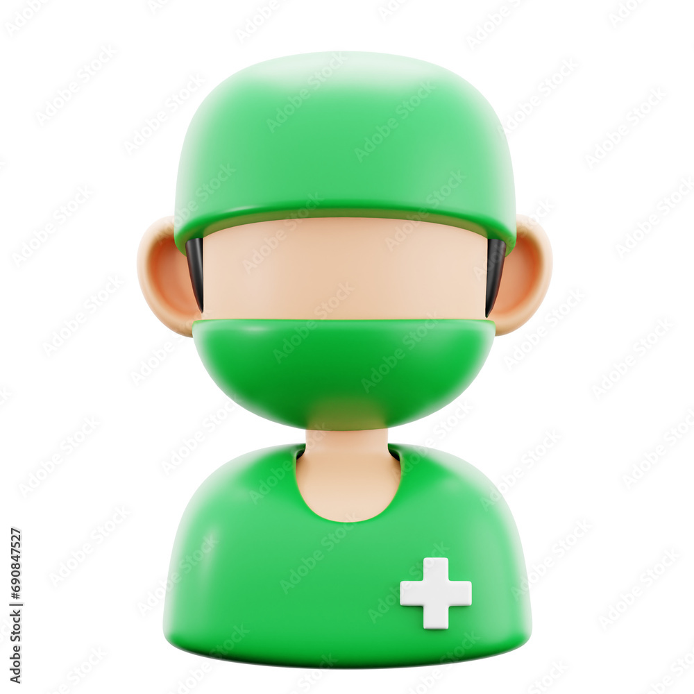 specialist doctor with full body green suit for surgery operation ...
