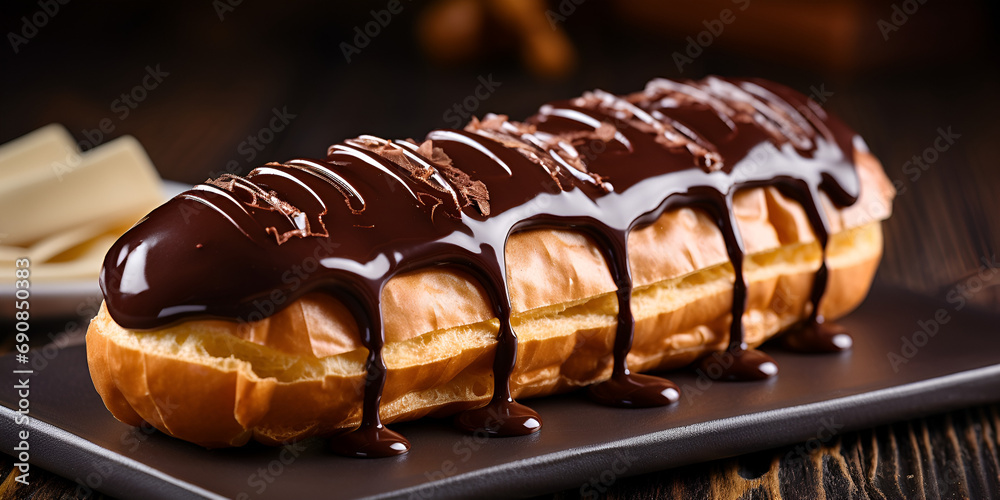 Chocolate Covered Donuts With Chocolate Glaze On Top Of Them A tray of ...