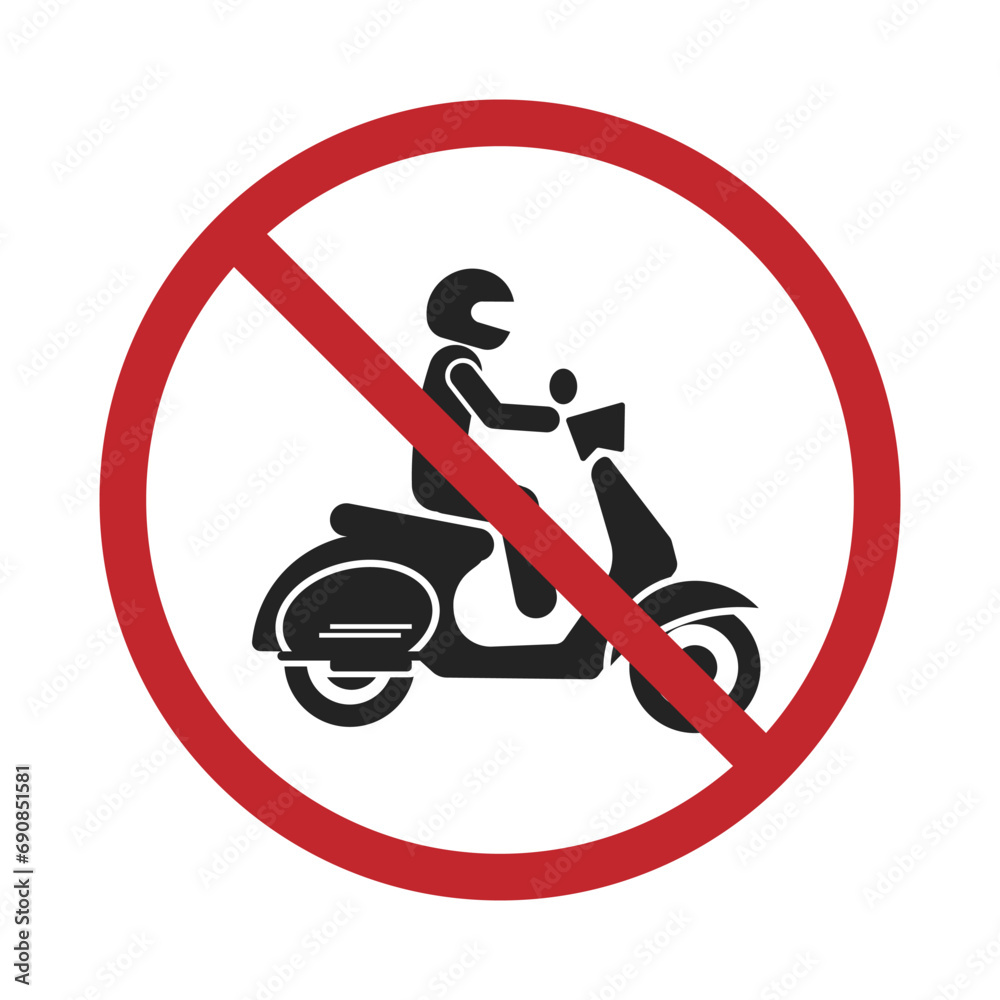Isolated traffic safety sign of motorcycle forbid, street sign of car ...