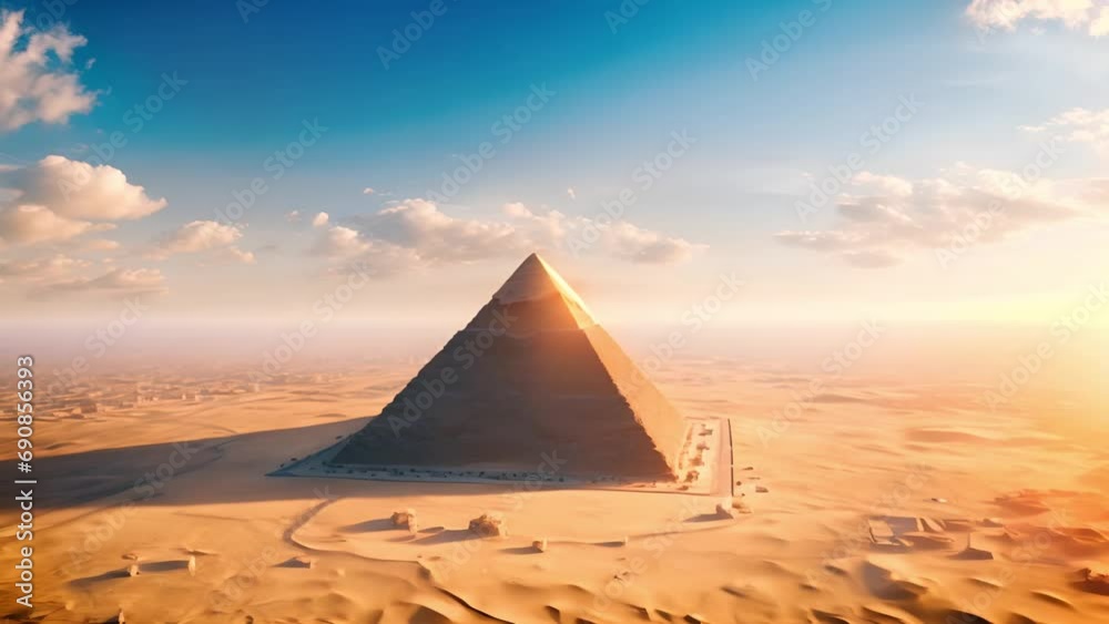 Vidéo Stock aerial photography of Great Pyramid of Giza on background ...