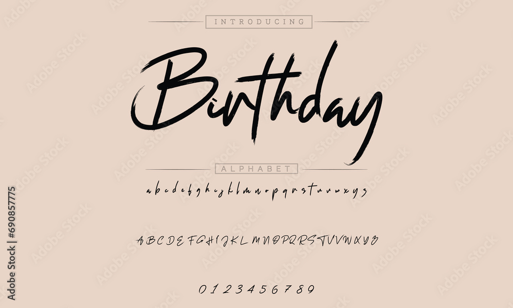 Birthday signature Font Calligraphy Logotype Script Brush Font Type ...