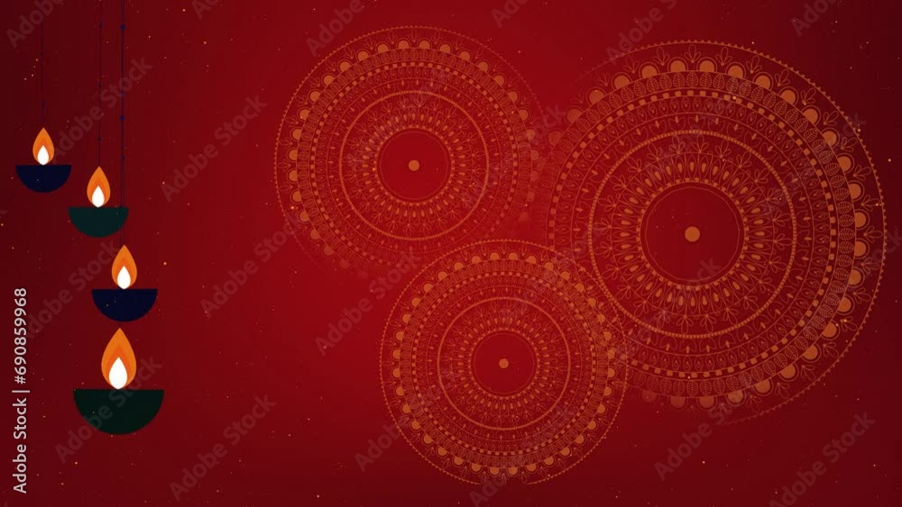 4K 3D Background of Happy diwali greeting motion diya lamp. Happy ...