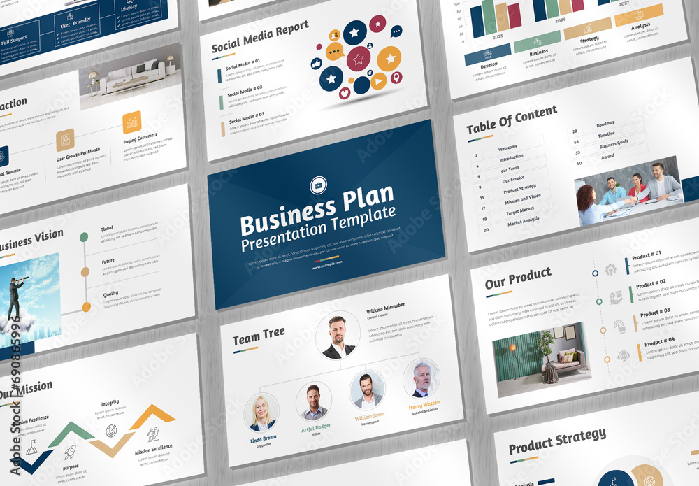 Digital Business Plan Presentation Template Stock Template | Adobe Stock
